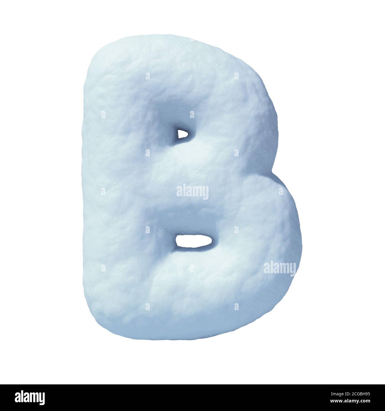 Snow font 3d rendering letter B Stock Photo - Alamy