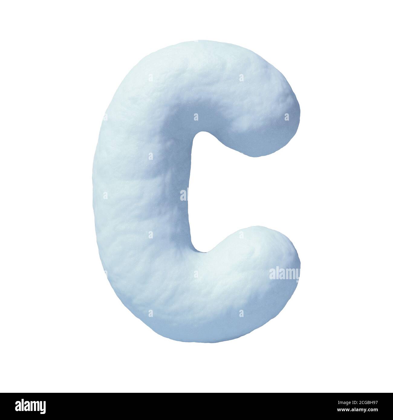 Snow font 3d rendering letter C Stock Photo - Alamy