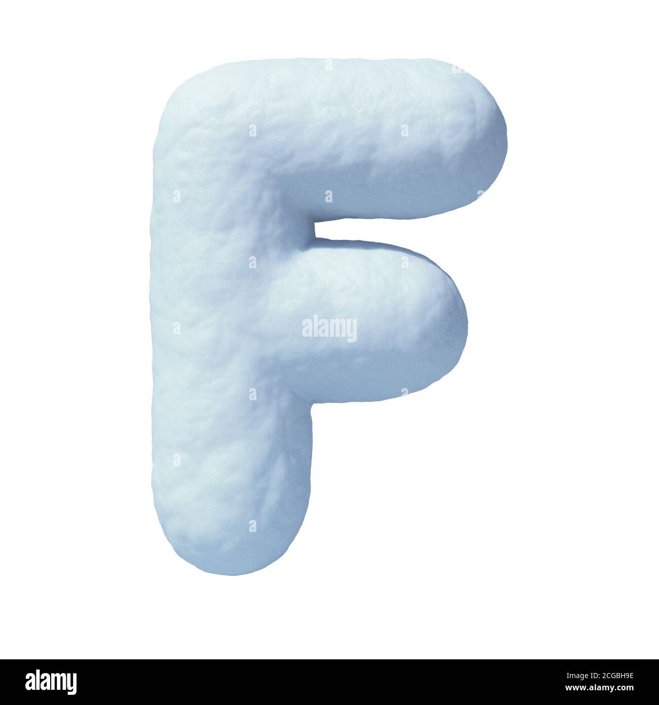 Snow font 3d rendering letter F Stock Photo - Alamy