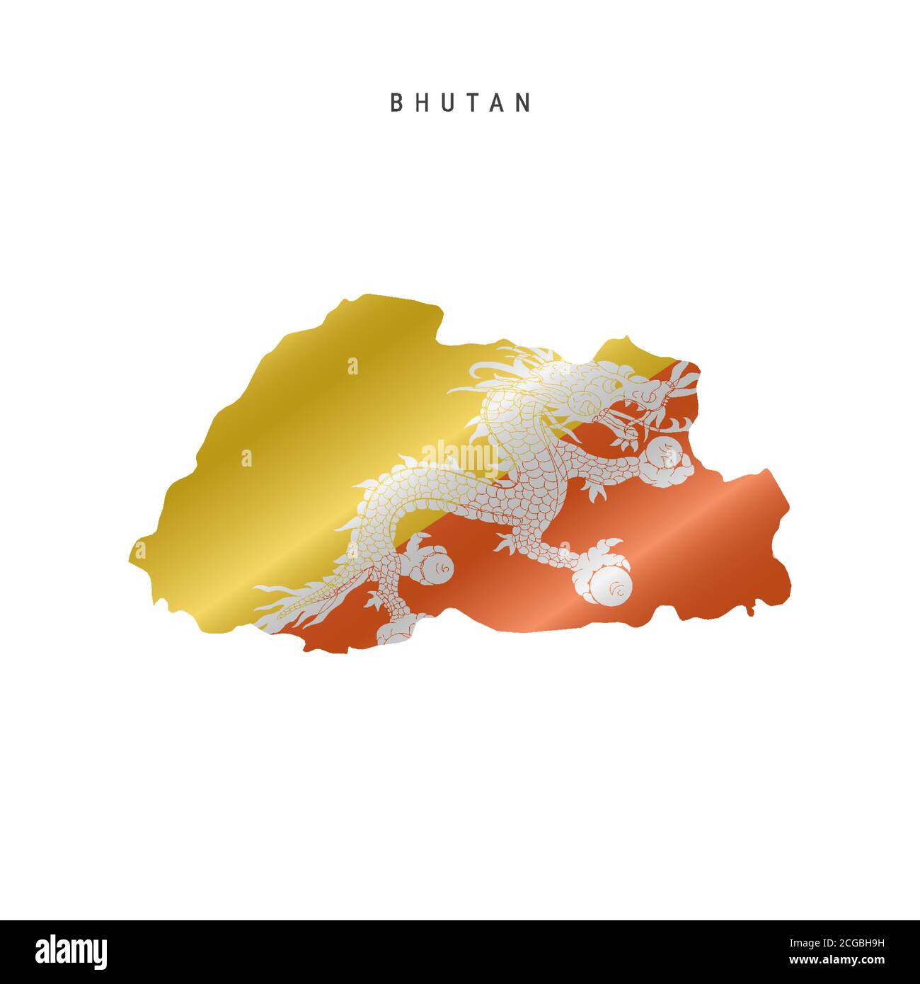 Waving flag map of Bhutan. Vector illustration Stock Vector Image & Art ...