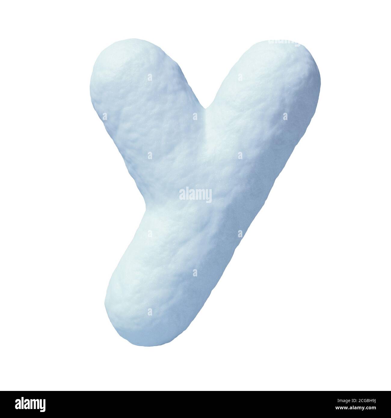 Snow font 3d rendering letter Y Stock Photo - Alamy