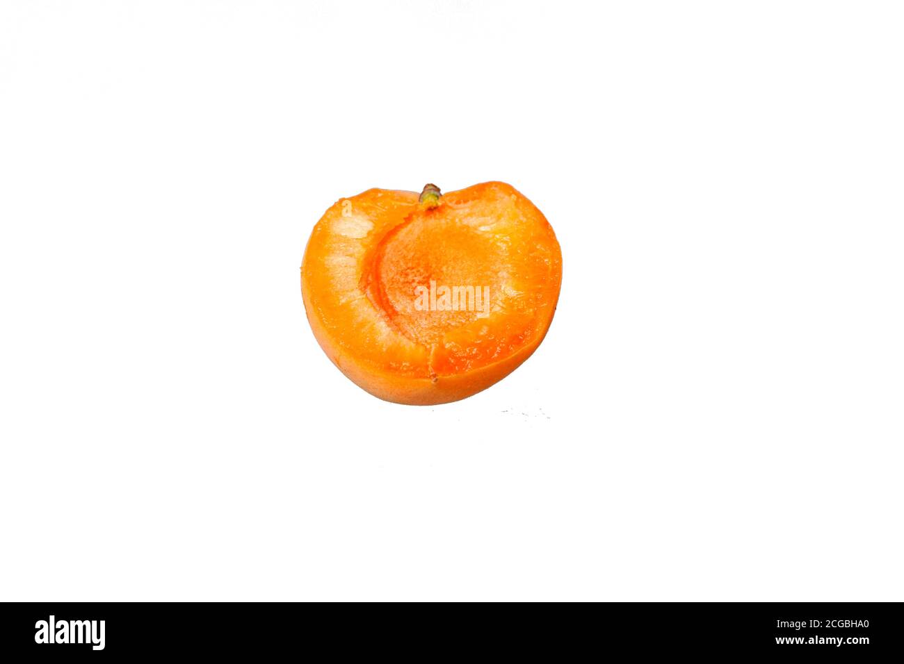 Single sliced apricot isolated on white background. concept of fresh ...
