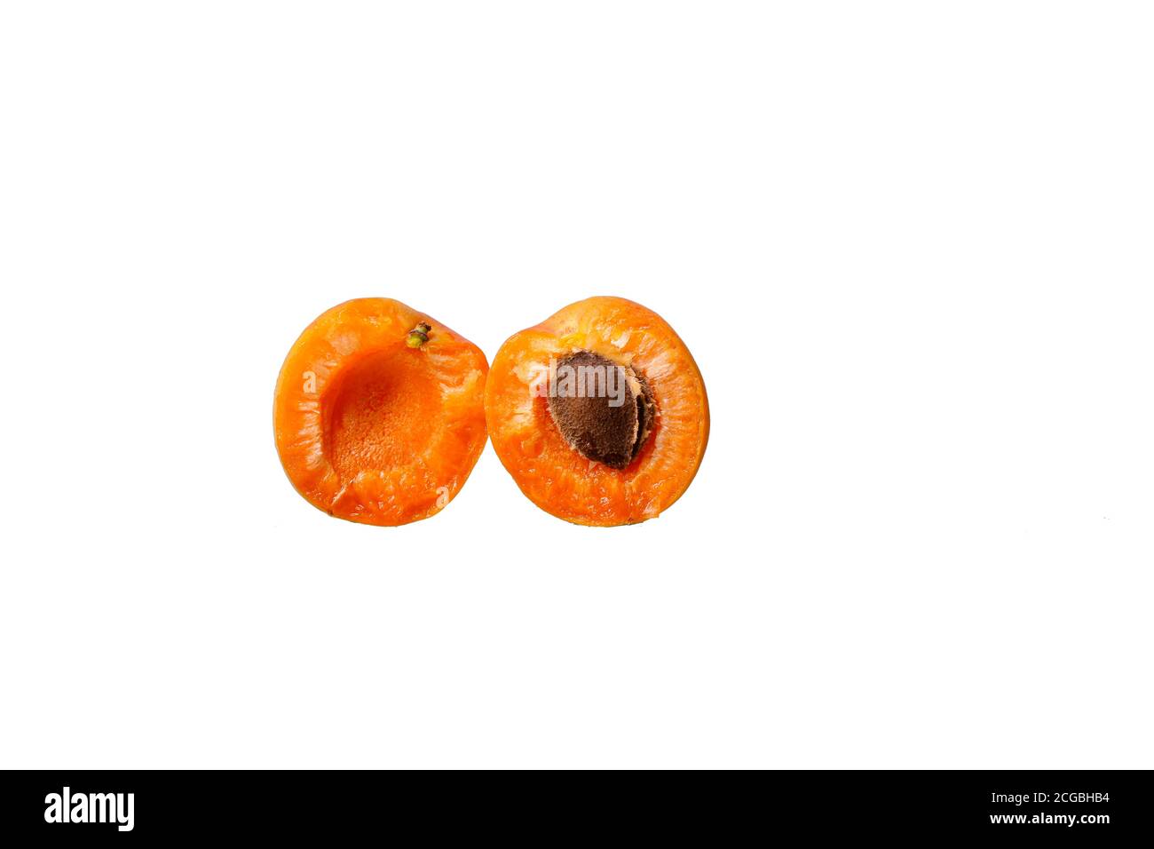 Single sliced apricot isolated on white background. concept of fresh ...