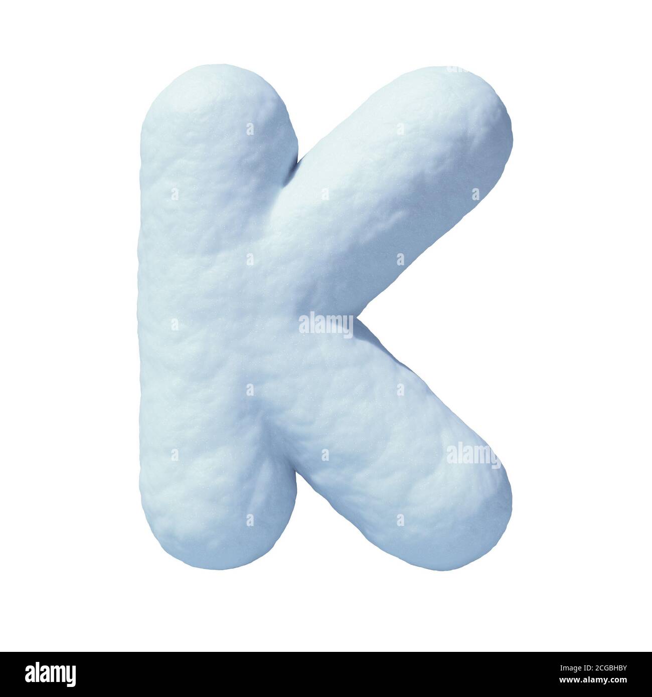Snow font 3d rendering letter K Stock Photo - Alamy