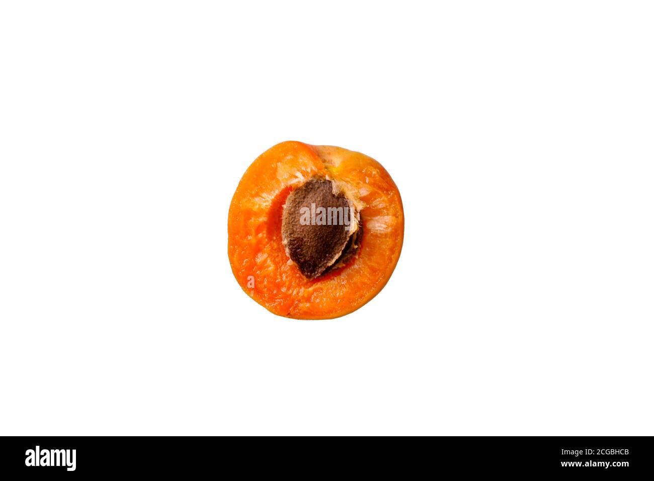Single sliced apricot isolated on white background. concept of fresh ...