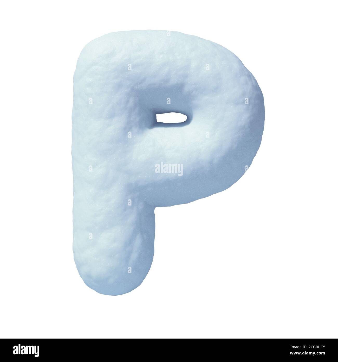 Snow font 3d rendering letter P Stock Photo - Alamy