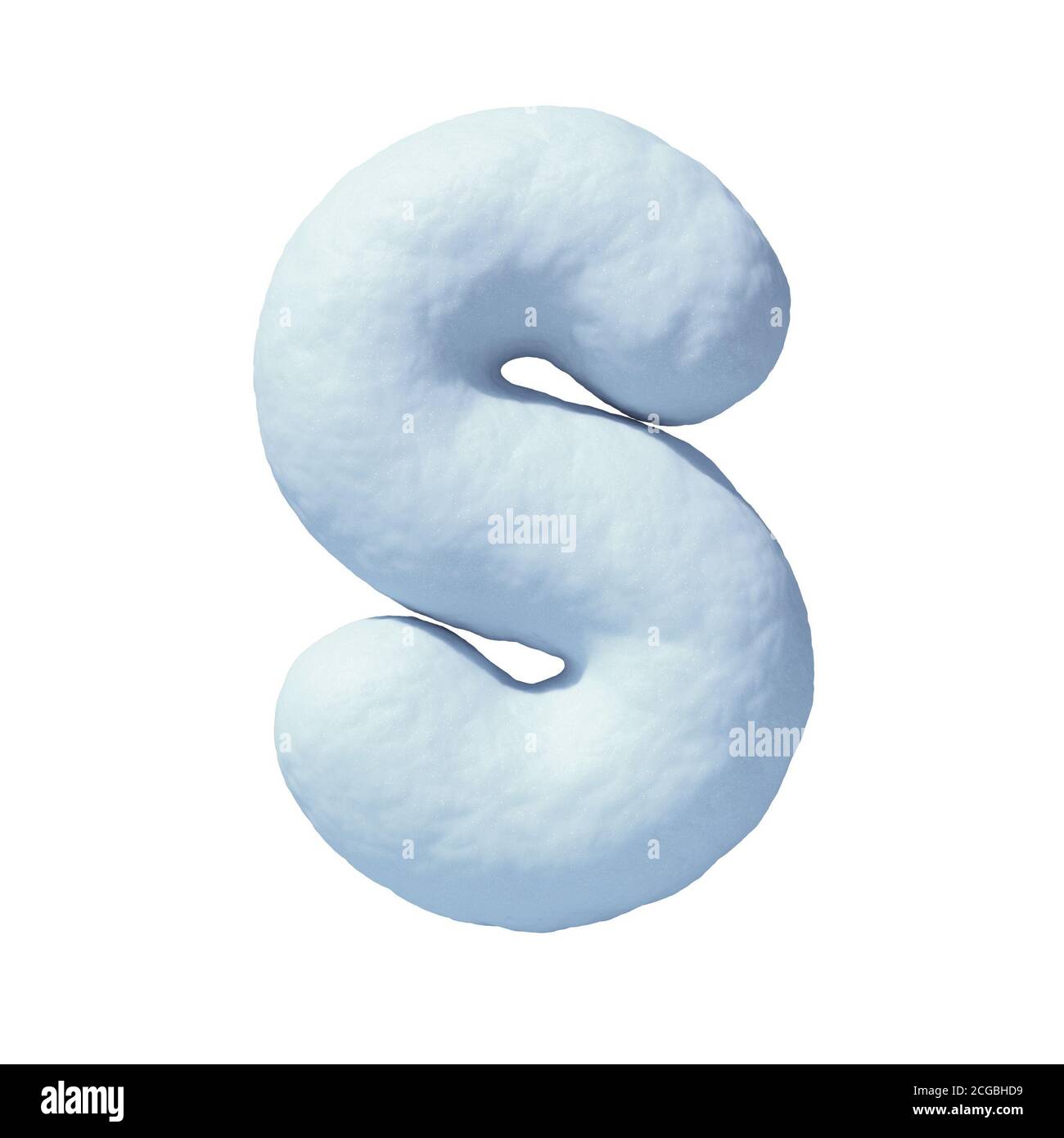 Snow font 3d rendering letter S Stock Photo - Alamy