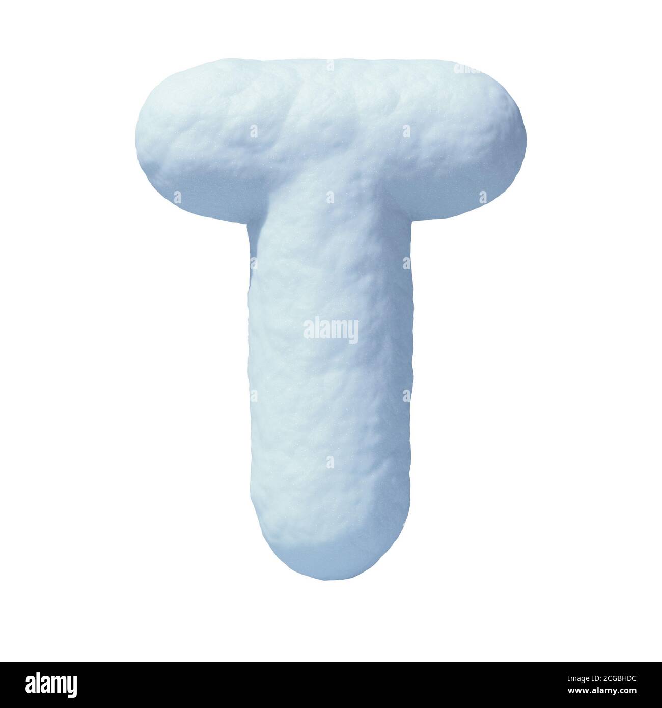 Snow font 3d rendering letter T Stock Photo - Alamy
