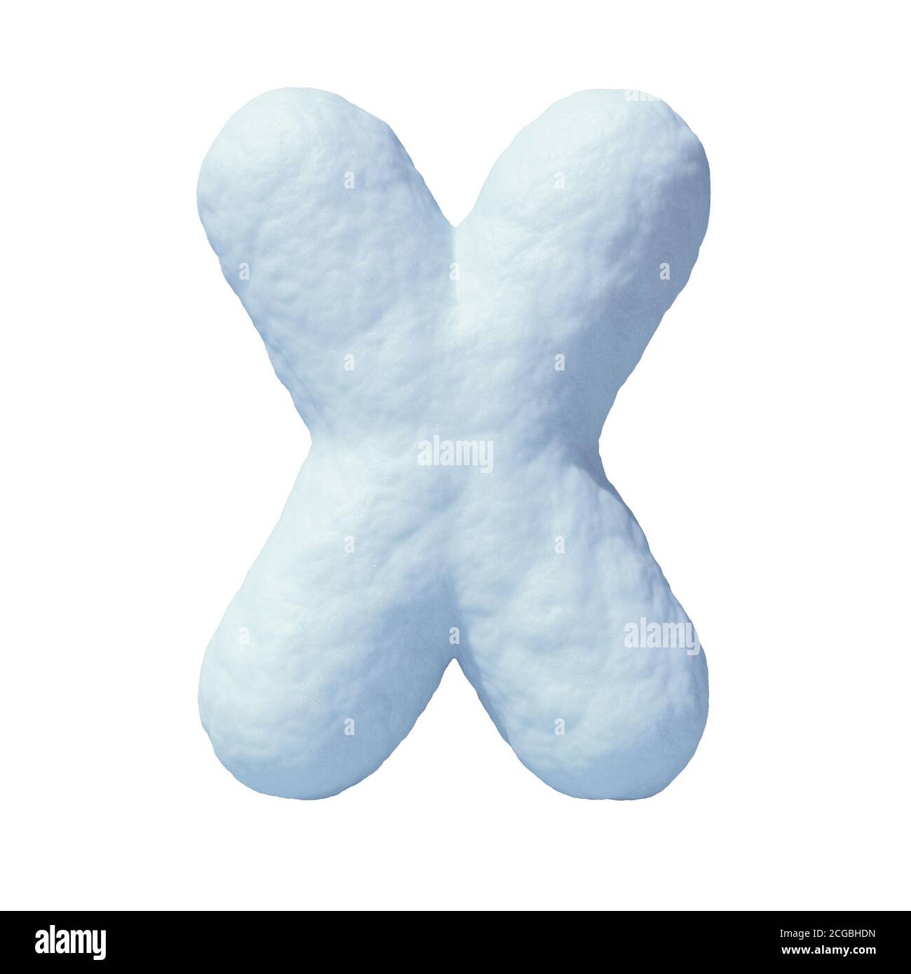 Snow font 3d rendering letter X Stock Photo - Alamy