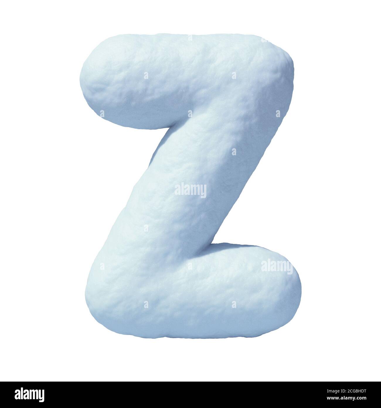 Snow font 3d rendering letter Z Stock Photo - Alamy