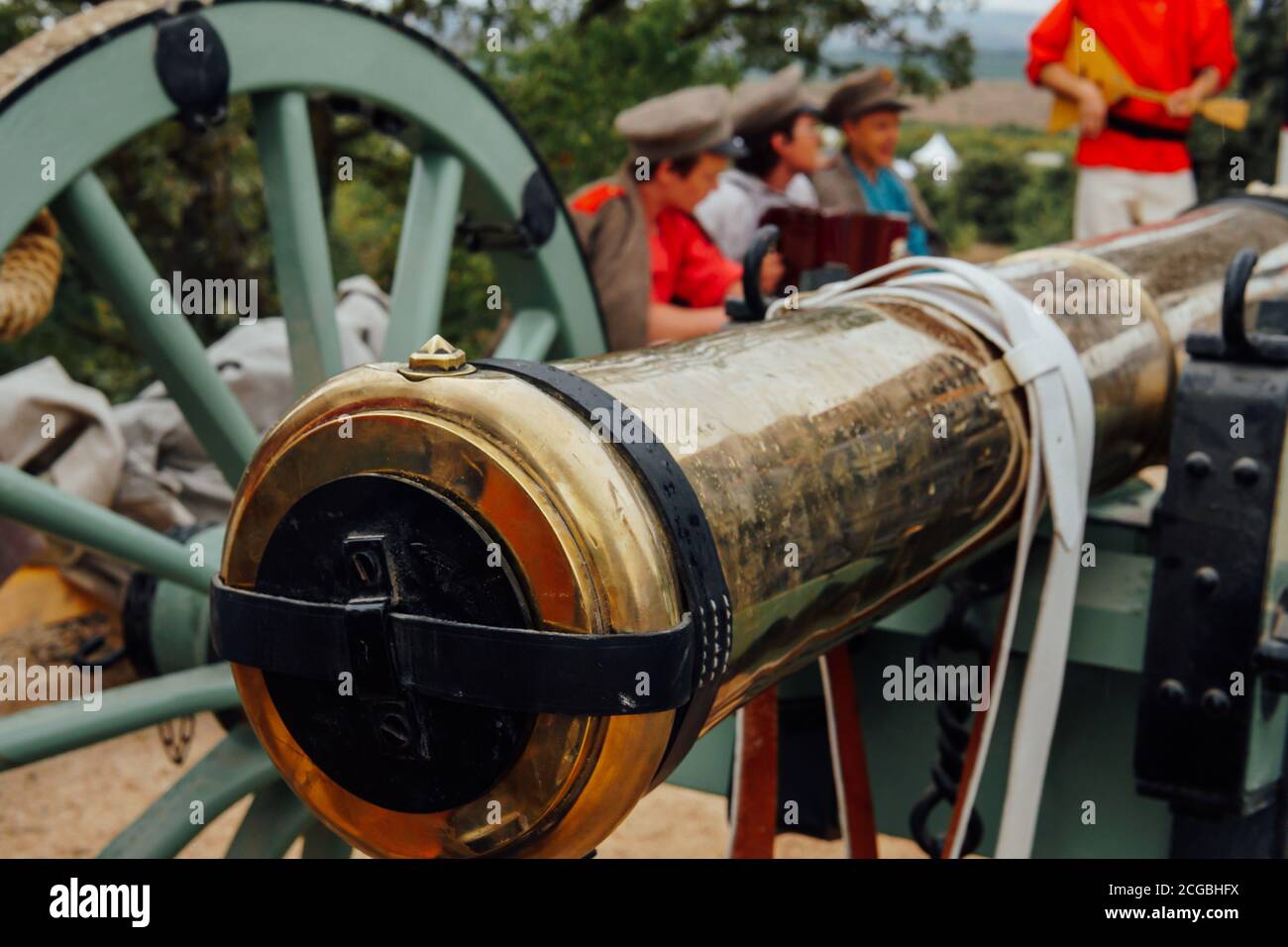 ancient Russian gun for firing kernelsof the 19th century Stock Photo ...