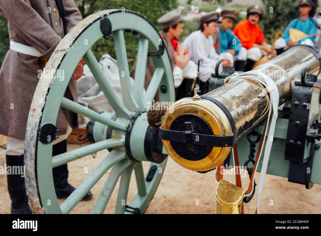 ancient Russian gun for firing kernelsof the 19th century Stock Photo ...