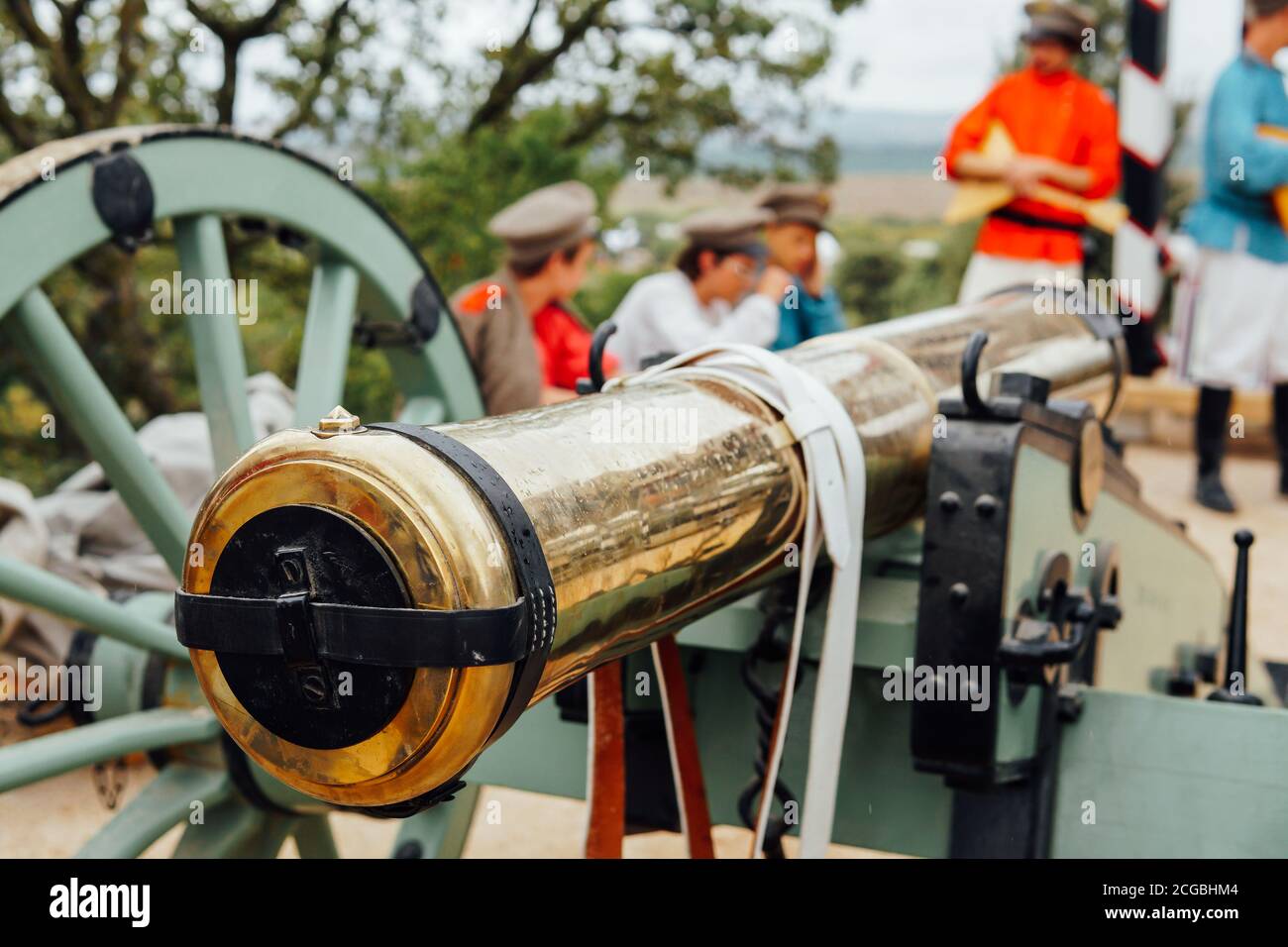 ancient Russian gun for firing kernelsof the 19th century Stock Photo ...