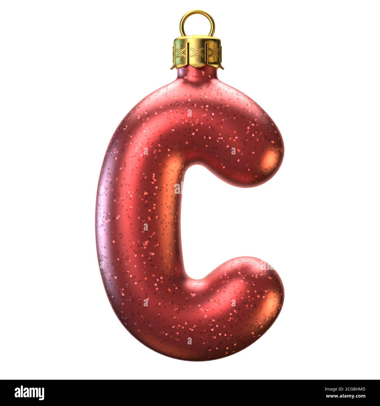 Christmas tree decoration font 3d rendering, letter C Stock Photo - Alamy