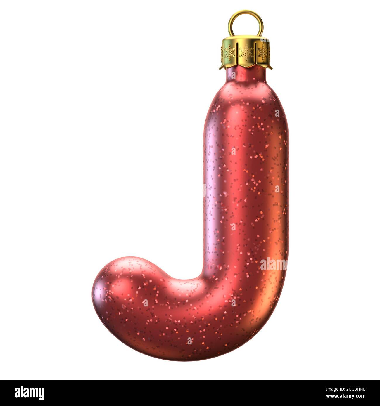 Christmas tree decoration font 3d rendering, letter J Stock Photo - Alamy