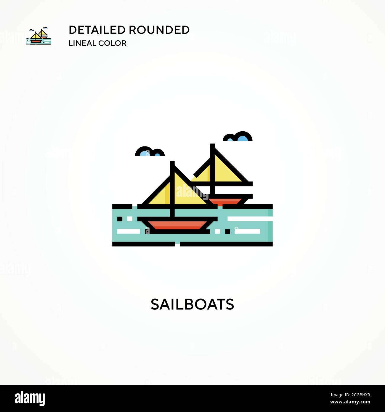 Sailboats vector icon. Modern vector illustration concepts. Easy to ...