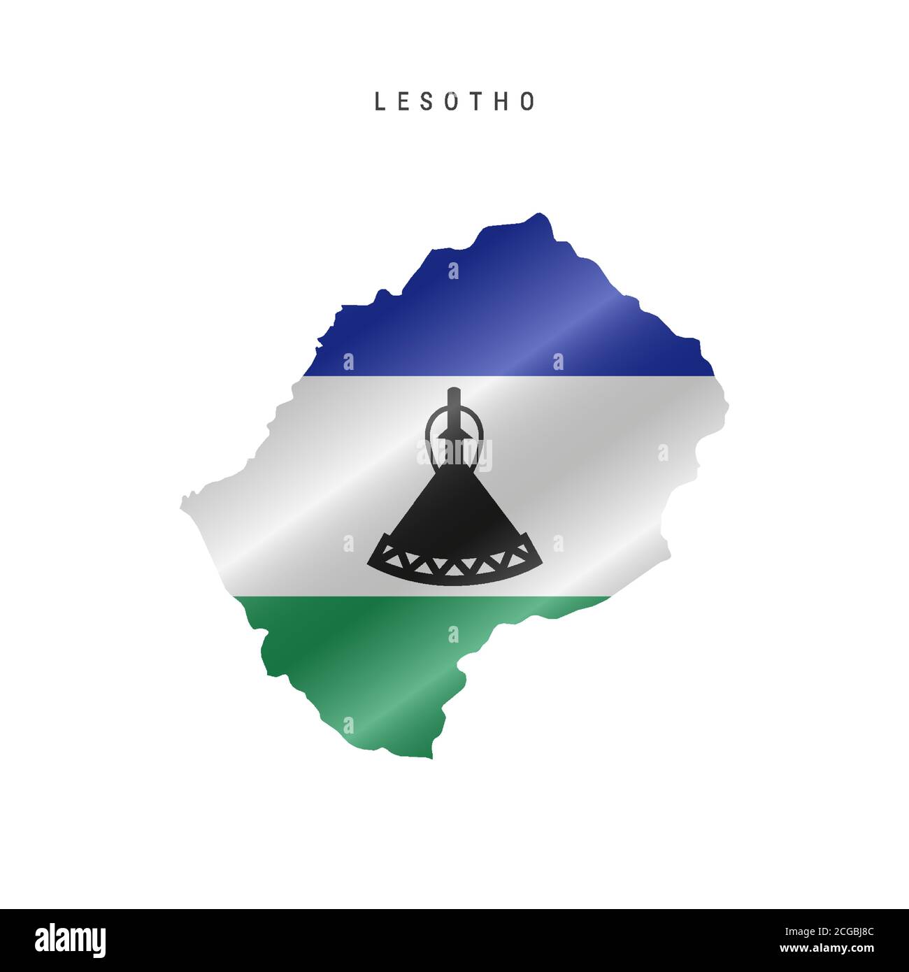 Waving flag map of Lesotho. Vector illustration Stock Vector Image ...