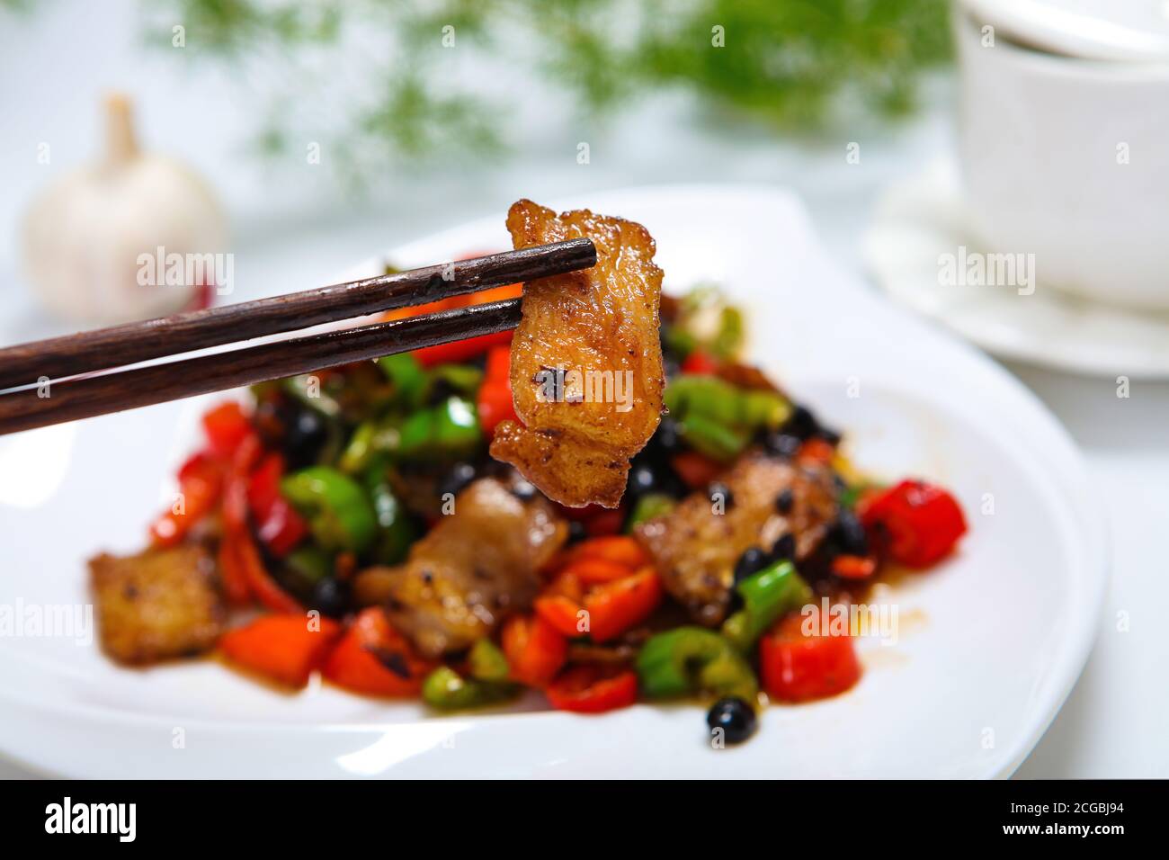 Salt Fried meat Stock Photo - Alamy