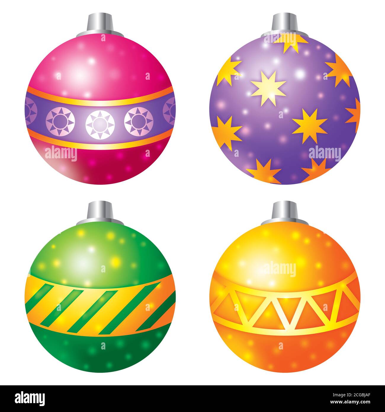 Illustration of christmas decoration baubles Stock Photo - Alamy