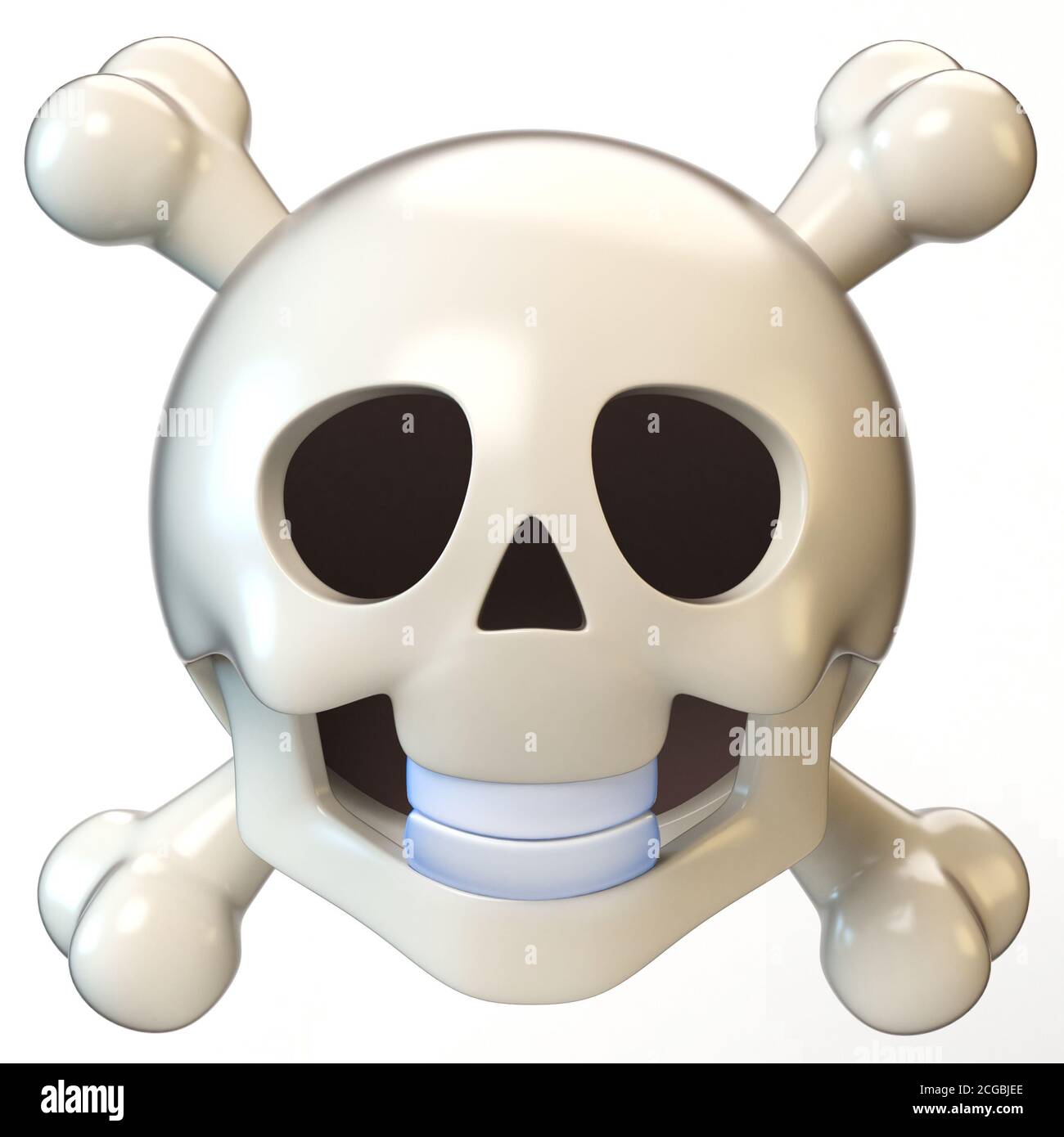 Skull face emoji isolated on white background, dead emoticon 3d ...