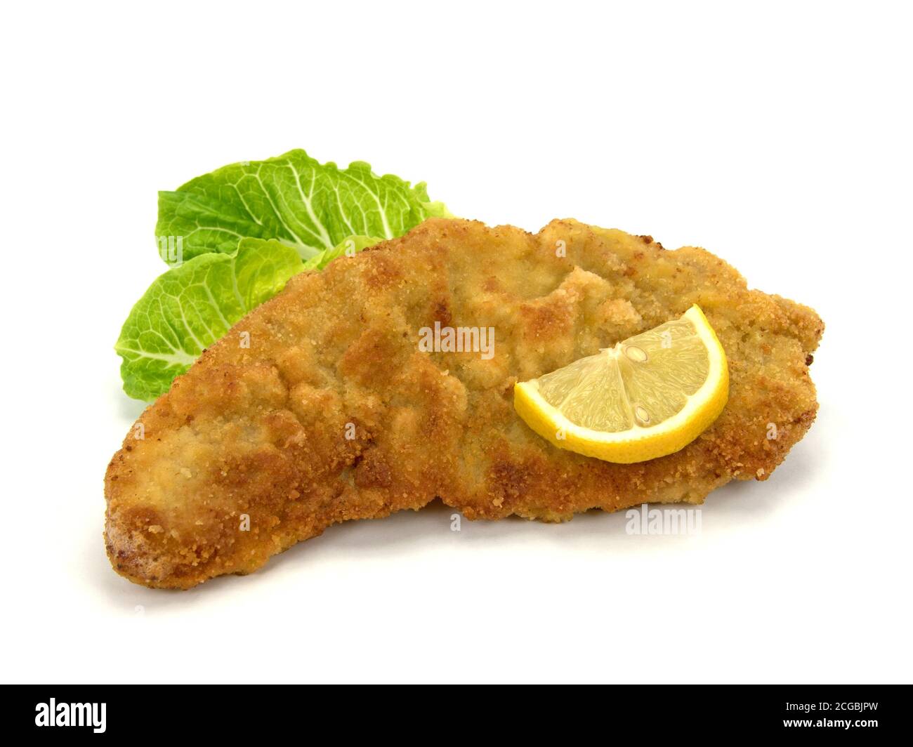 Wiener schnitzel isolated against a white background Stock Photo - Alamy
