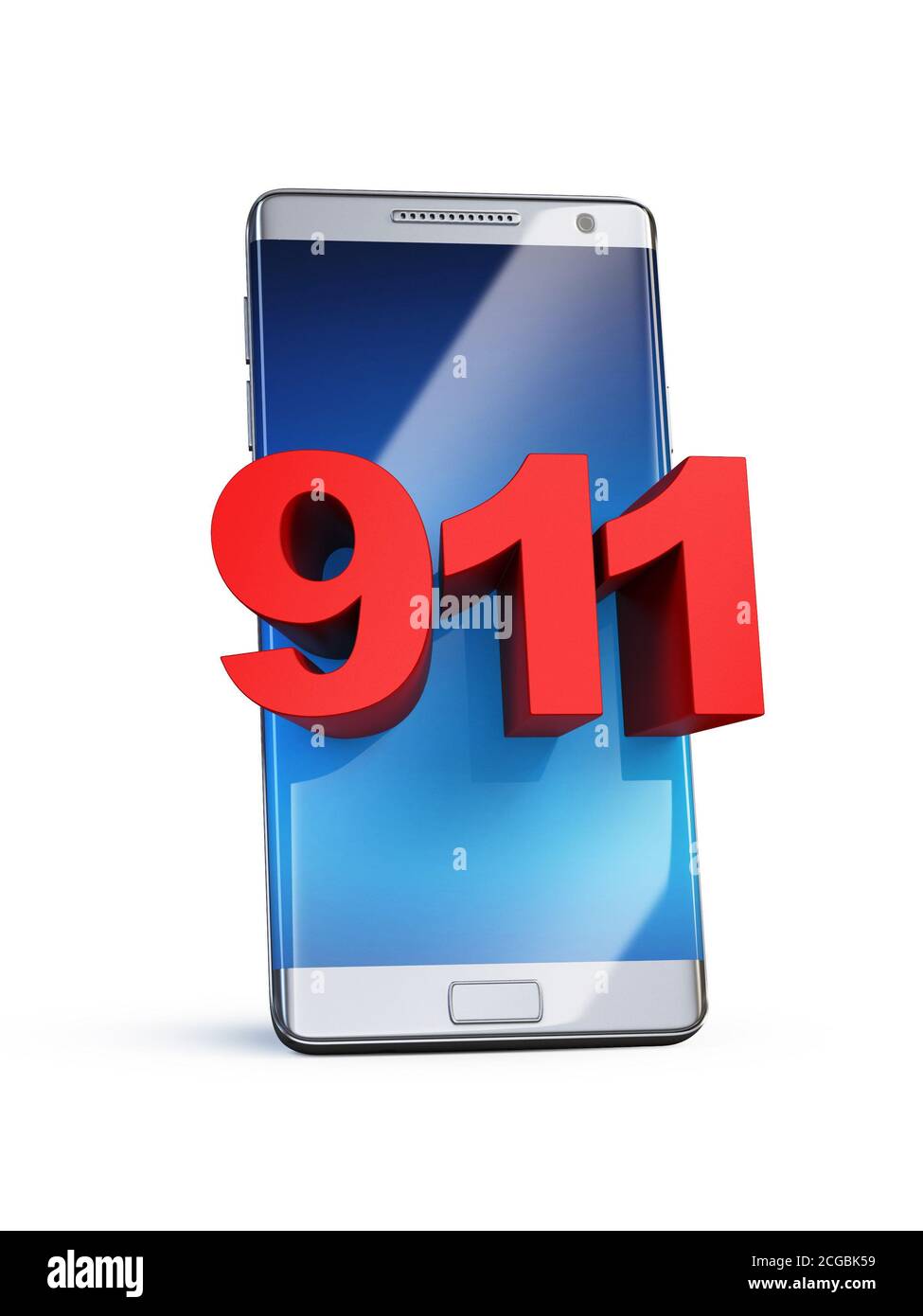 911 concept, 3d letters on smart phone, 3d rendering Stock Photo - Alamy