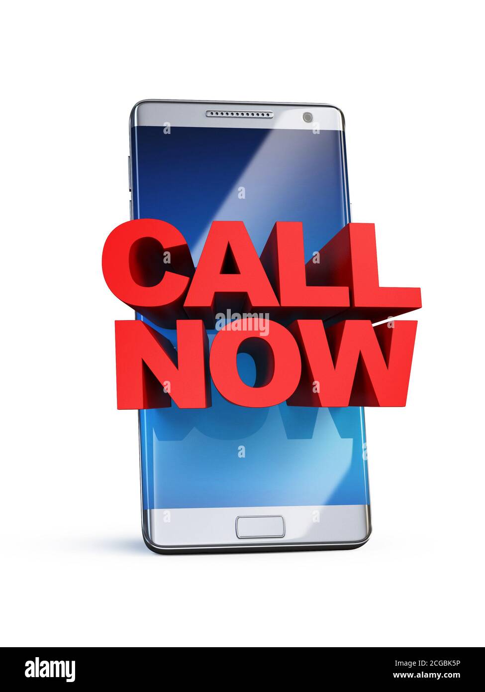 Call now concept, 3d letters on smart phone, 3d rendering Stock Photo ...