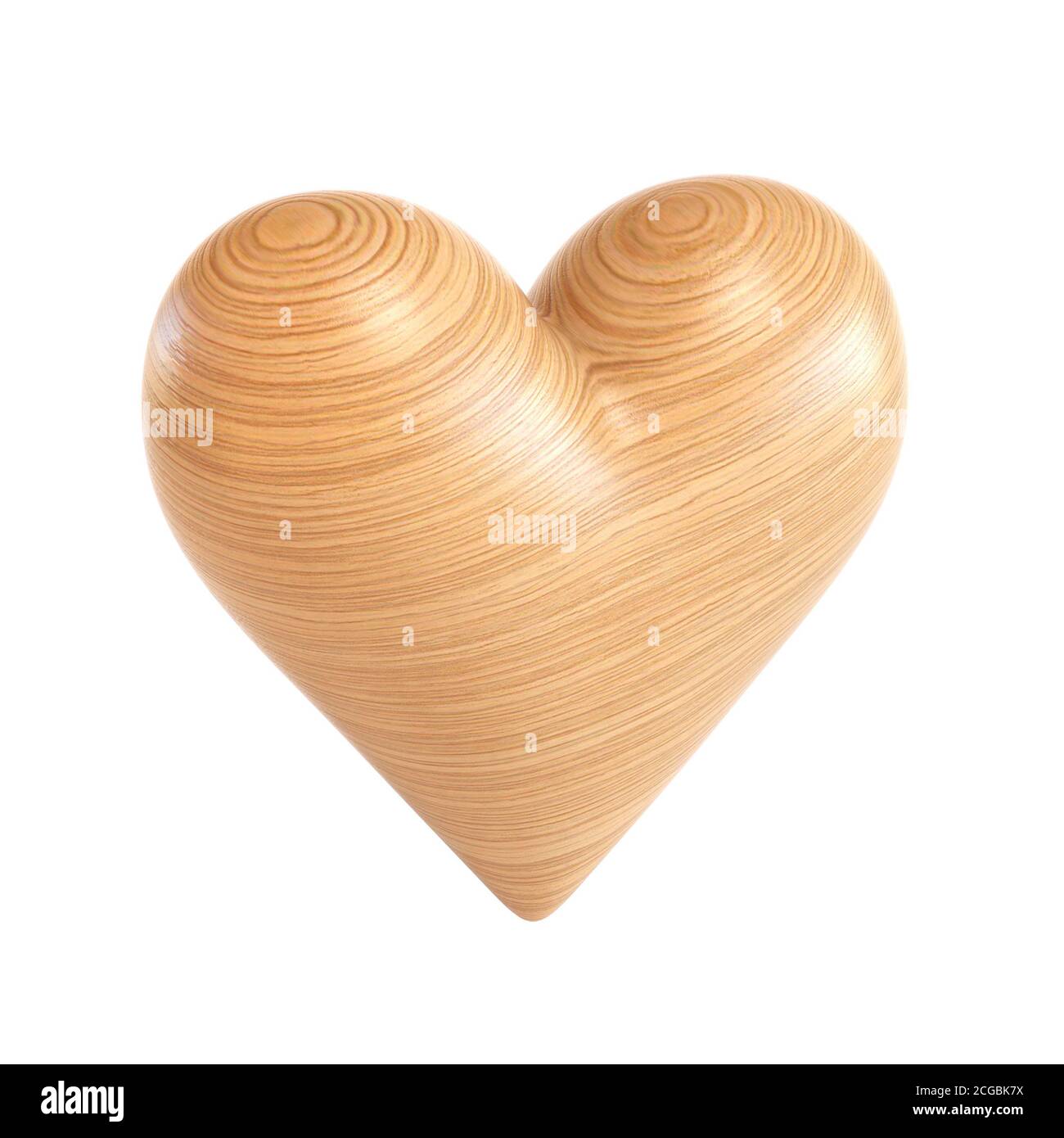 Wooden heart, heart shaped piece of wood 3d rendering Stock Photo - Alamy