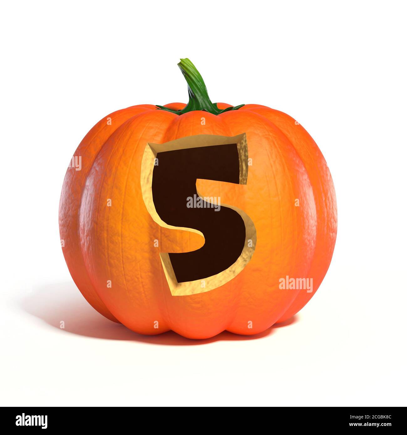 Halloween pumpkin font 3d rendering number 5 Stock Photo - Alamy