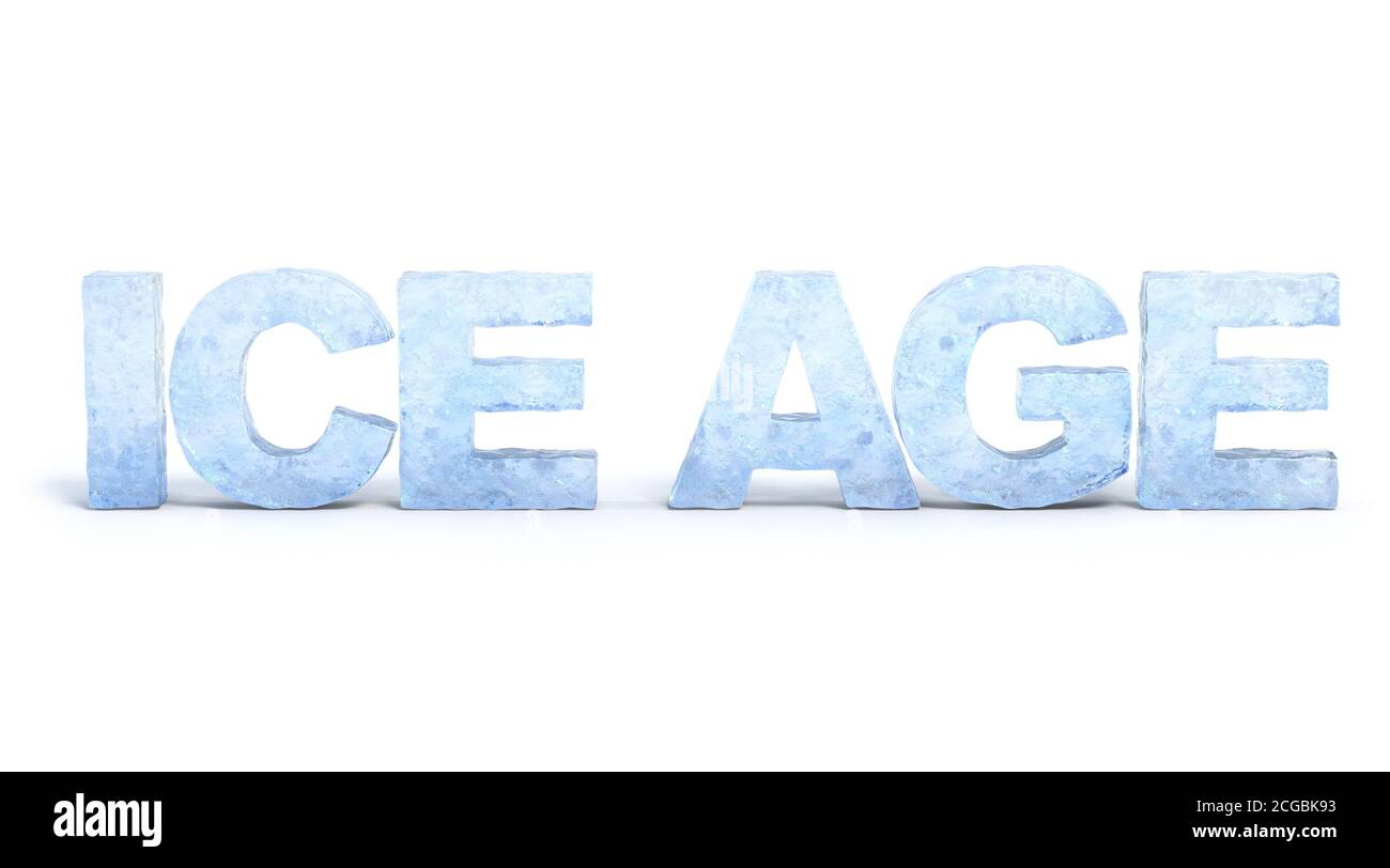 Ice age letters made of ice 3d rendering Stock Photo - Alamy