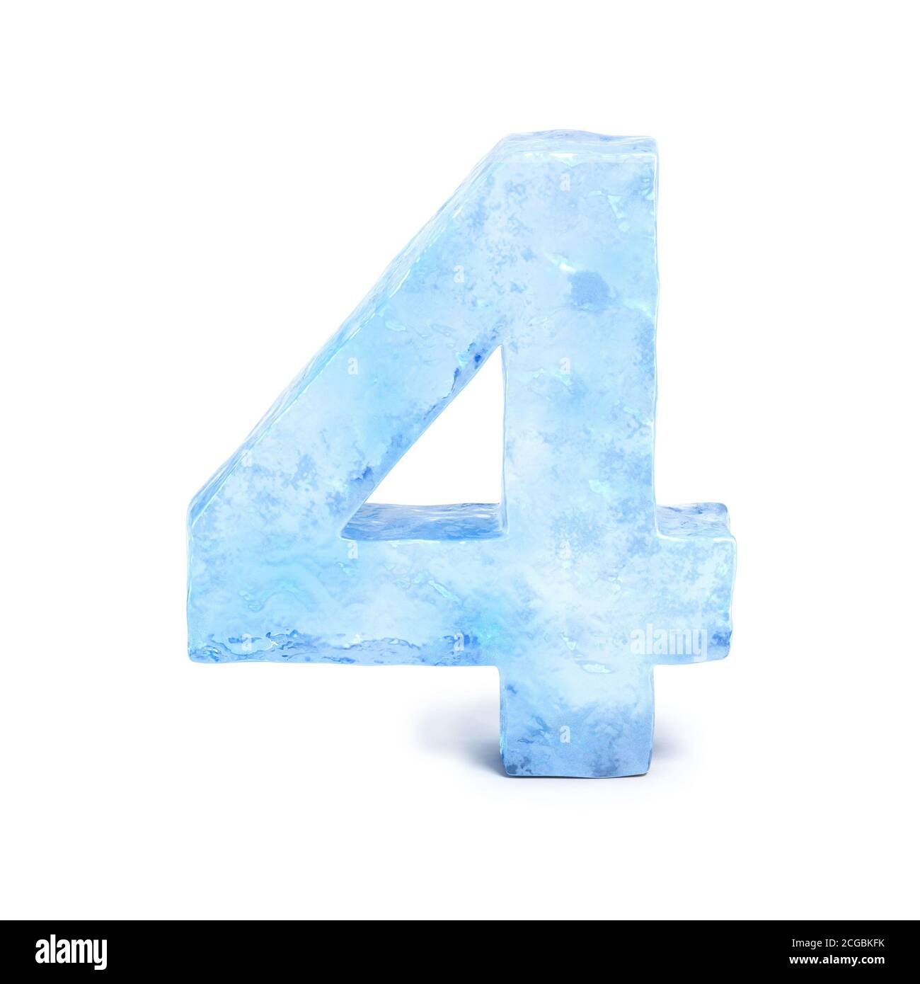 Ice font 3d rendering, number 4 Stock Photo - Alamy