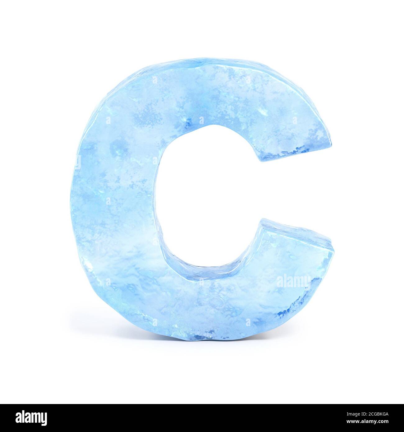Ice font 3d rendering, letter C Stock Photo - Alamy