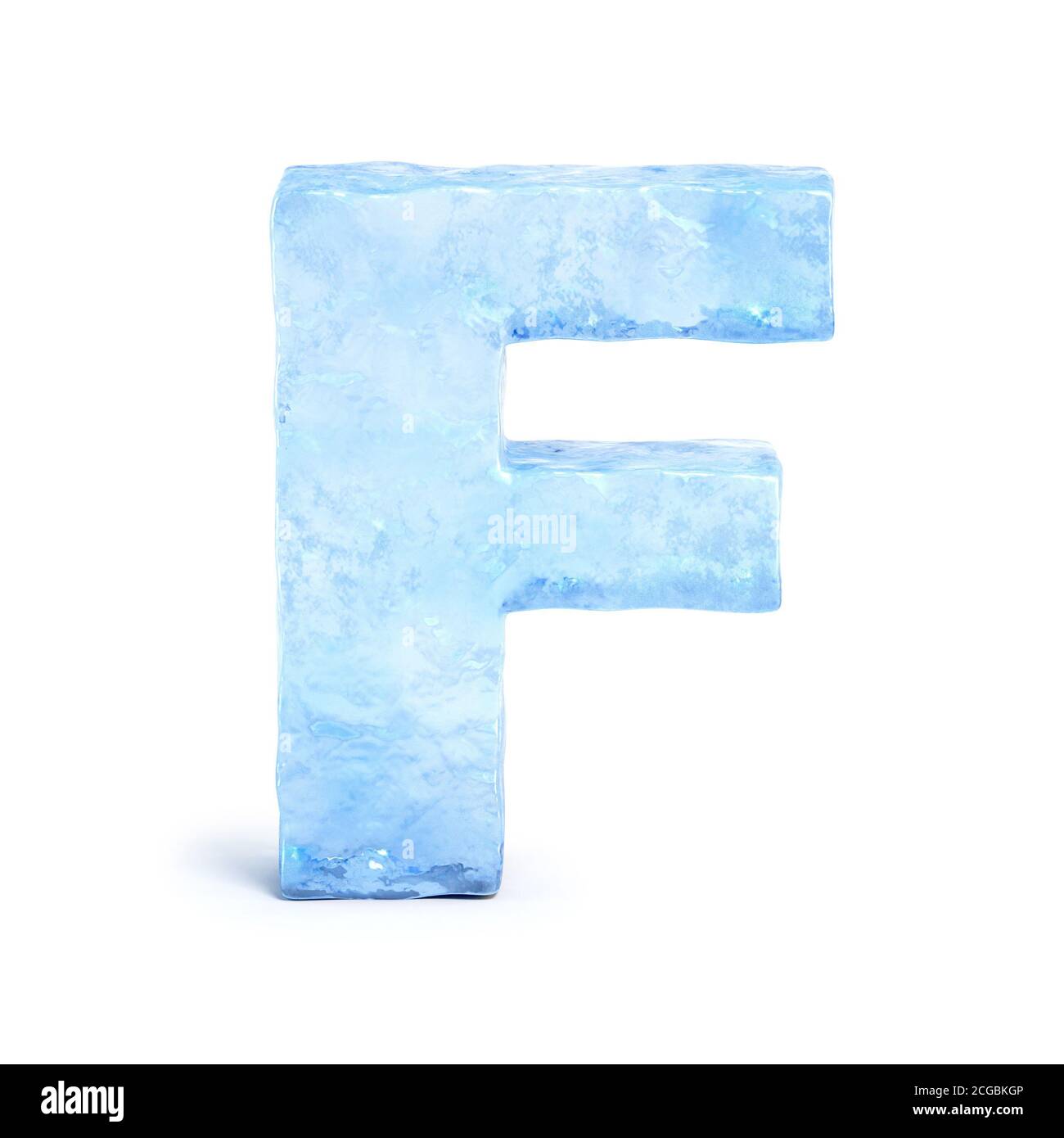 Ice font 3d rendering, letter F Stock Photo - Alamy