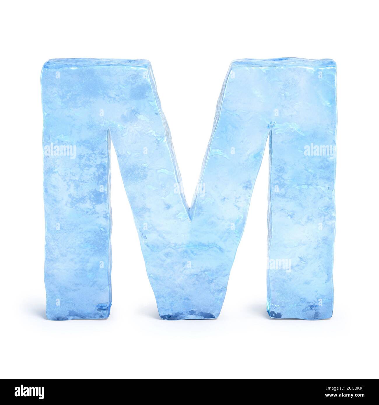 Ice font 3d rendering, letter M Stock Photo - Alamy
