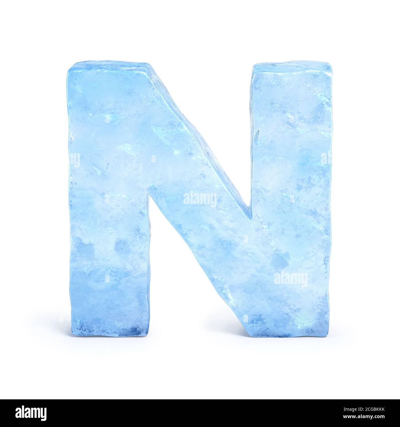Ice font 3d rendering, letter N Stock Photo - Alamy