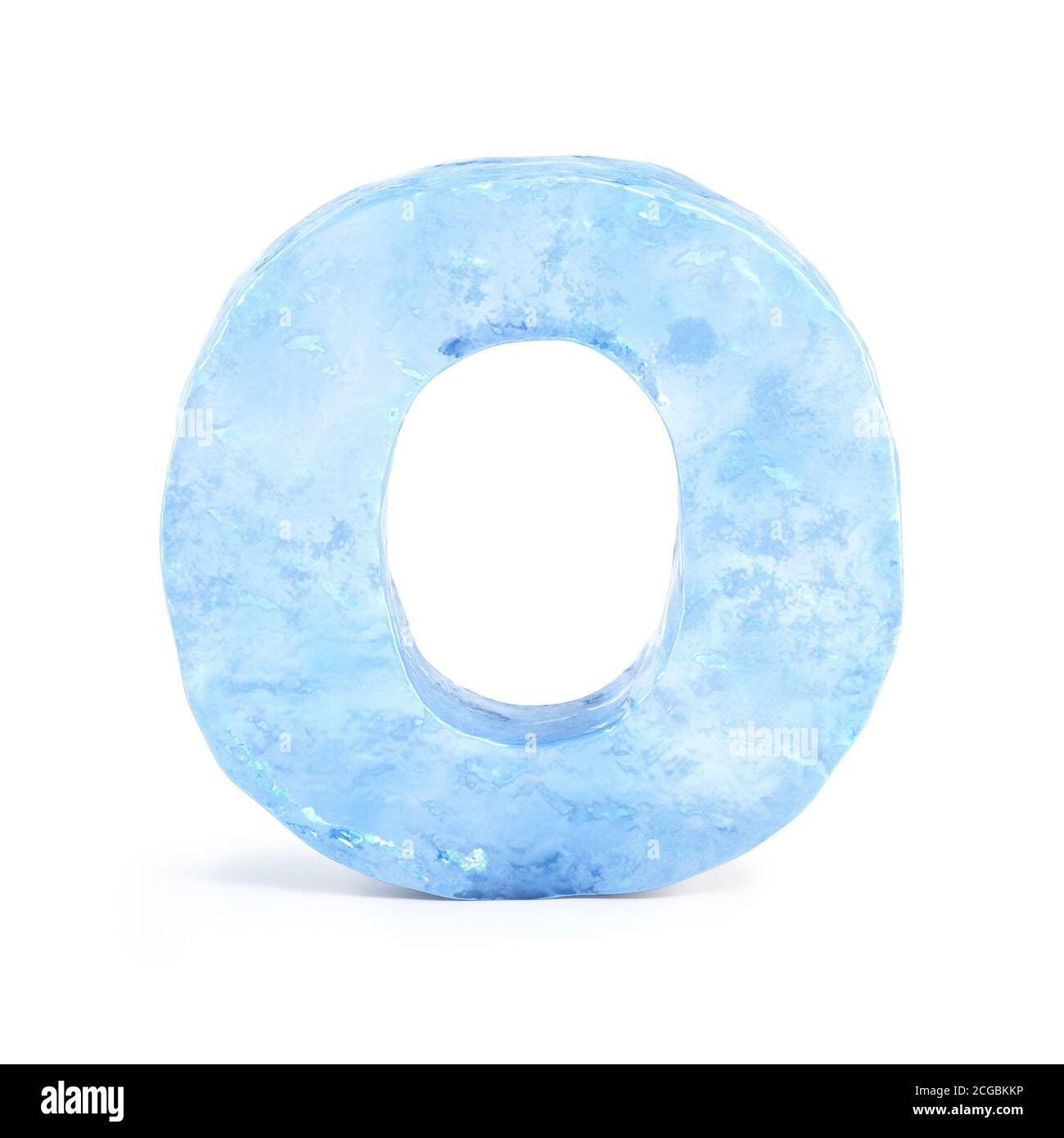 Ice font 3d rendering, letter O Stock Photo - Alamy