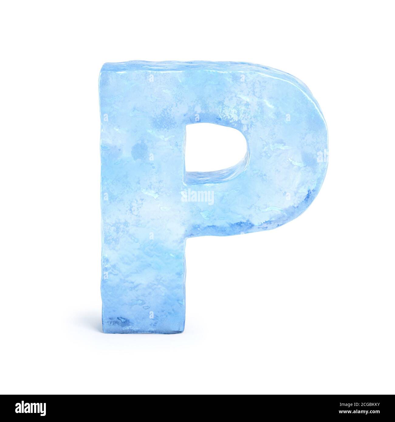 Ice font 3d rendering, letter P Stock Photo - Alamy