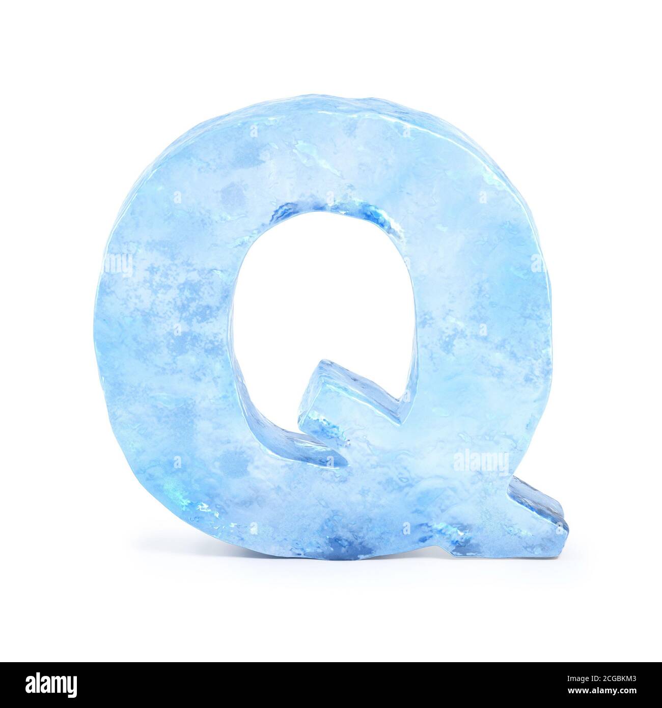 Ice font 3d rendering, letter Q Stock Photo - Alamy