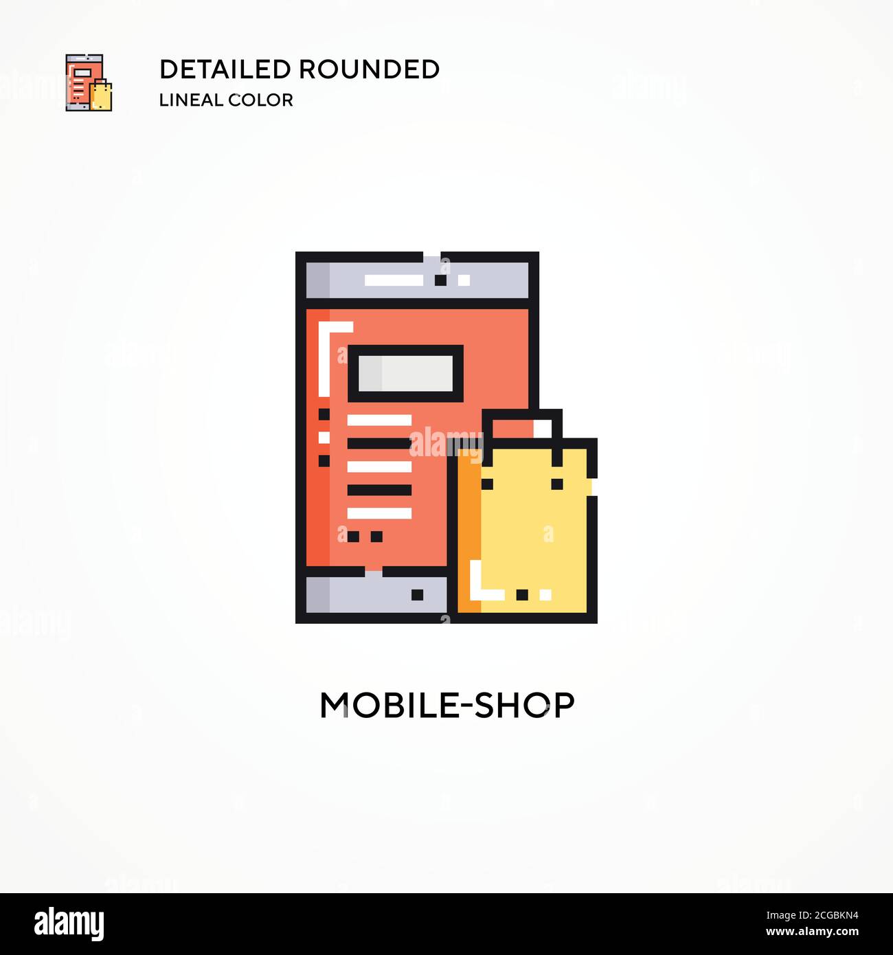 Mobile-shop vector icon. Modern vector illustration concepts. Easy to ...