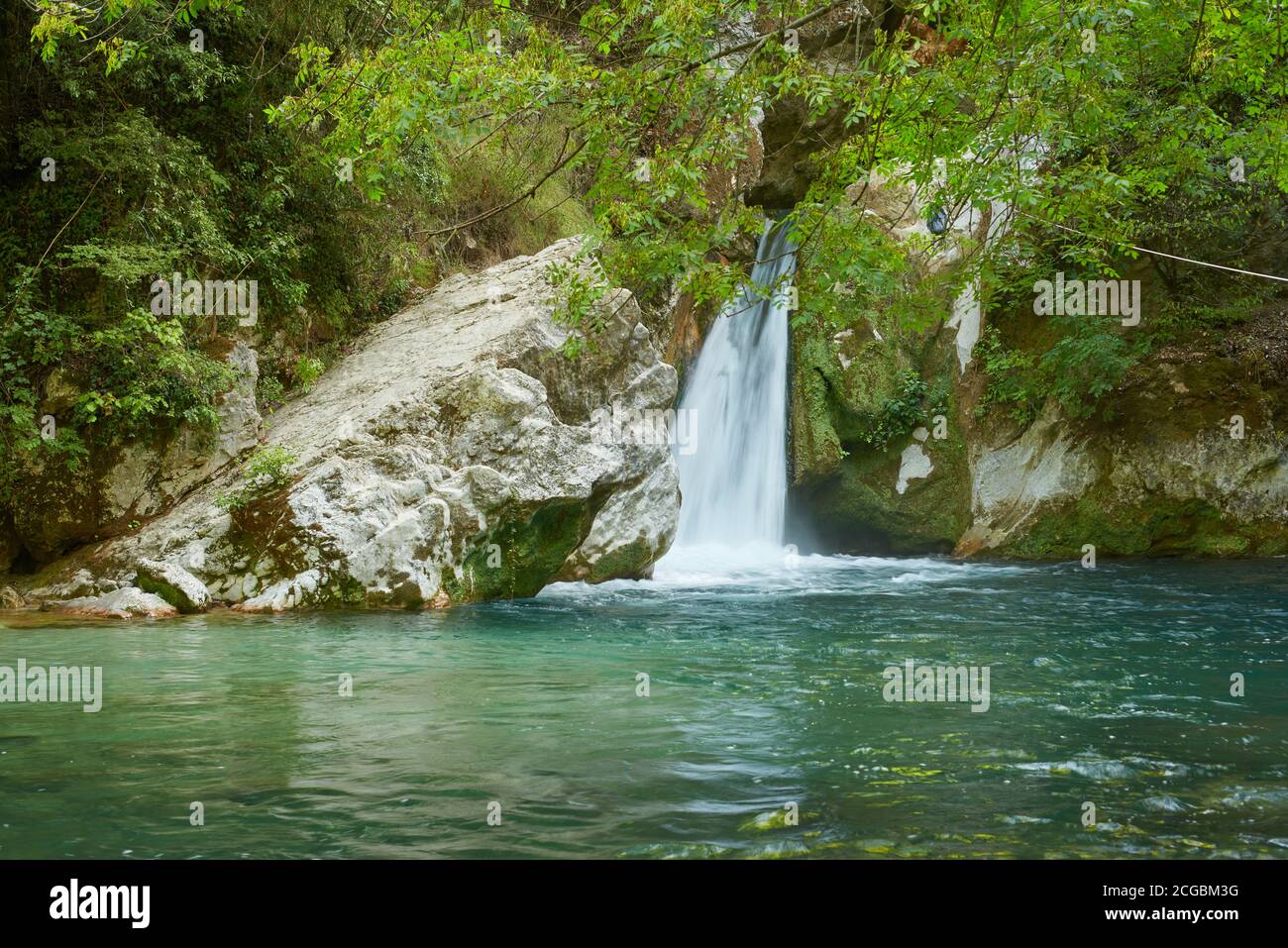 the waterfall of Lake San Benedetto in Subiaco Stock Photo - Alamy