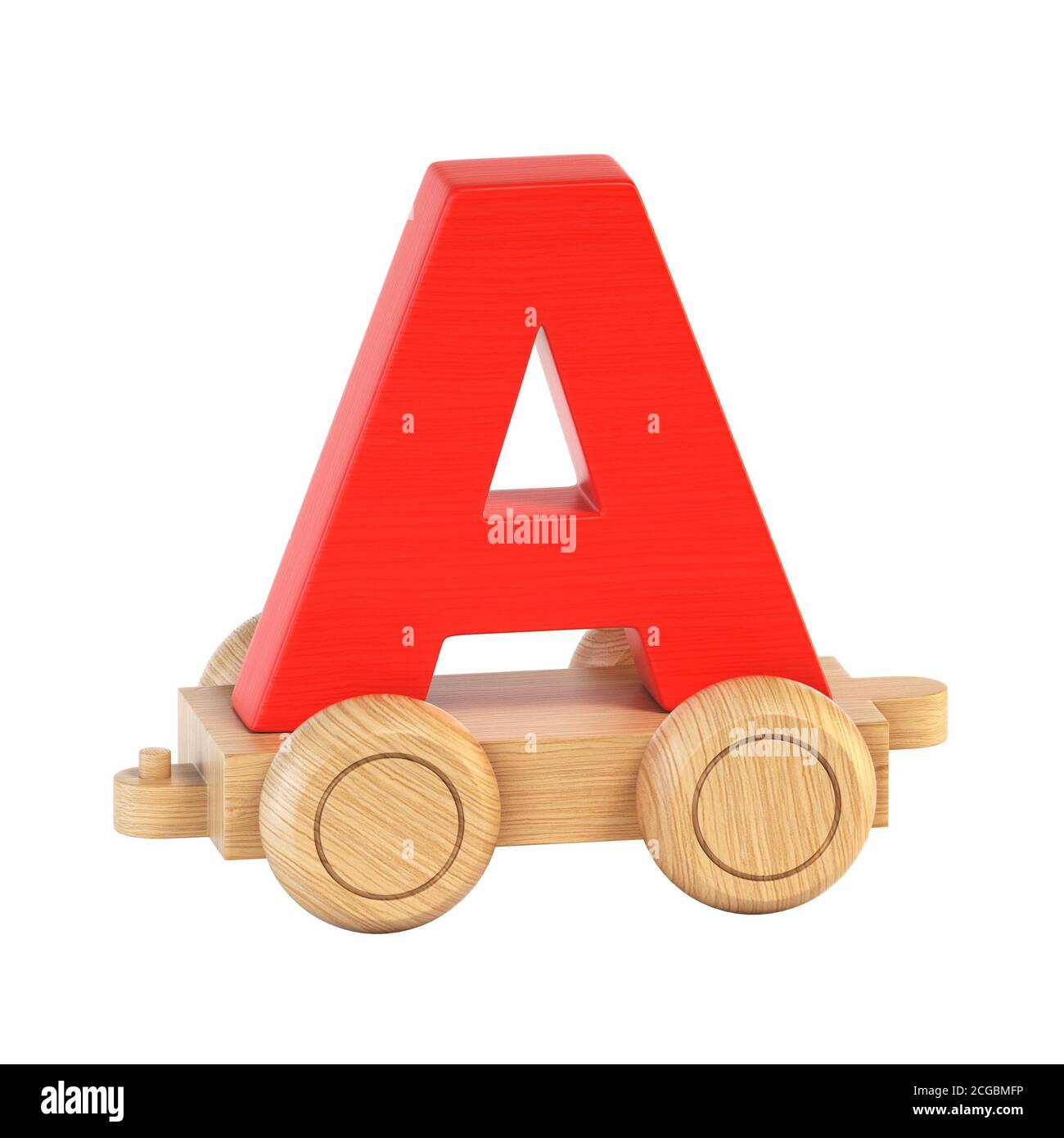 Train font on wheels 3d rendering letter A Stock Photo - Alamy