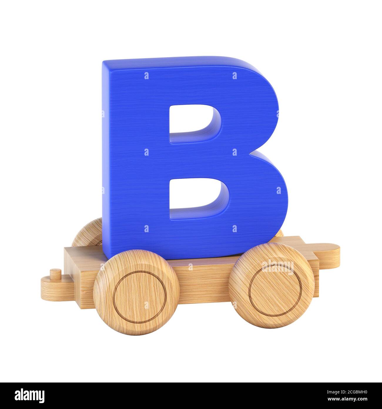 Train font on wheels 3d rendering letter B Stock Photo - Alamy