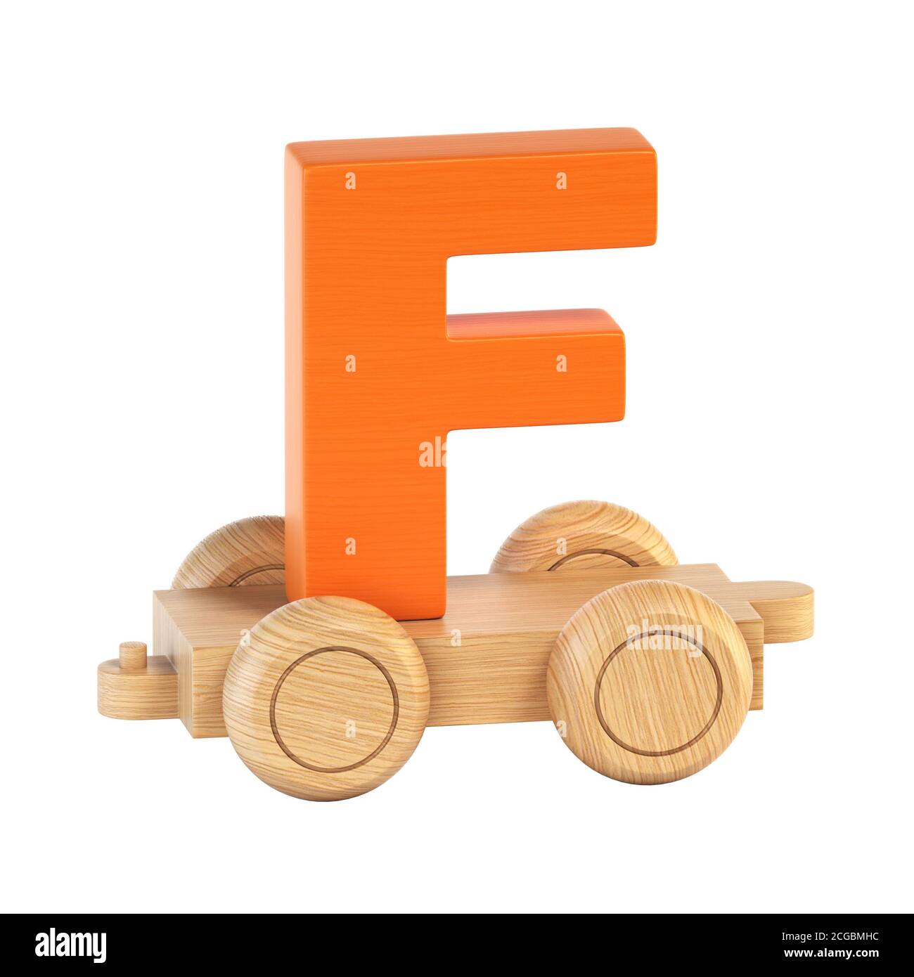 Train font on wheels 3d rendering letter F Stock Photo - Alamy
