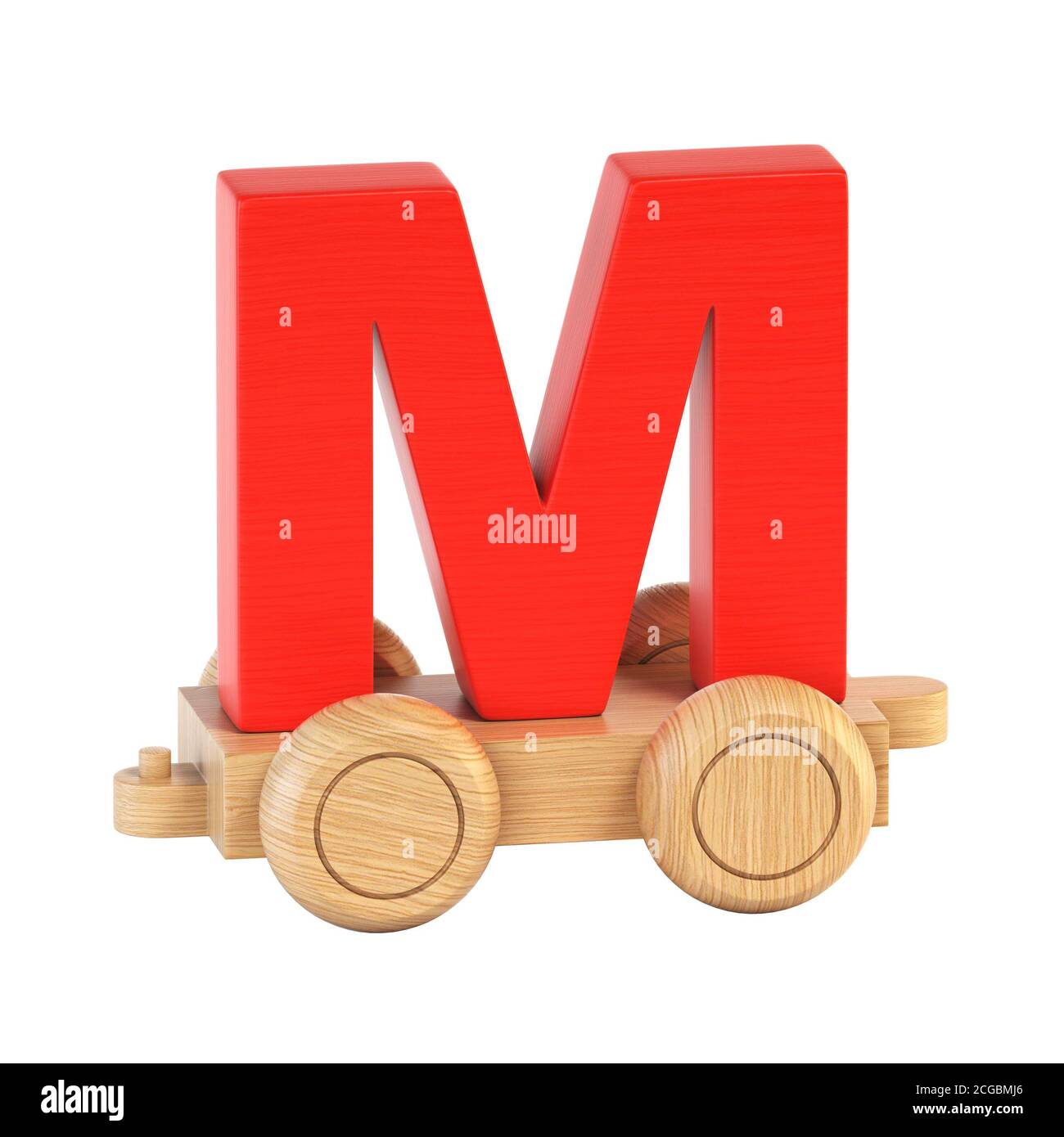 Train font on wheels 3d rendering letter M Stock Photo - Alamy