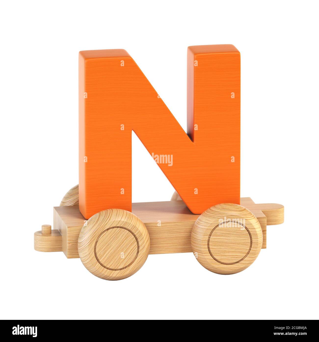 Train font on wheels 3d rendering letter N Stock Photo - Alamy