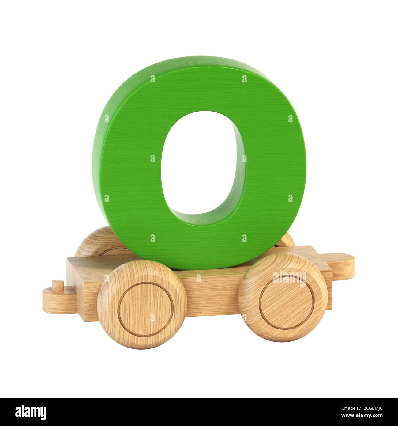 Train font on wheels 3d rendering letter O Stock Photo - Alamy