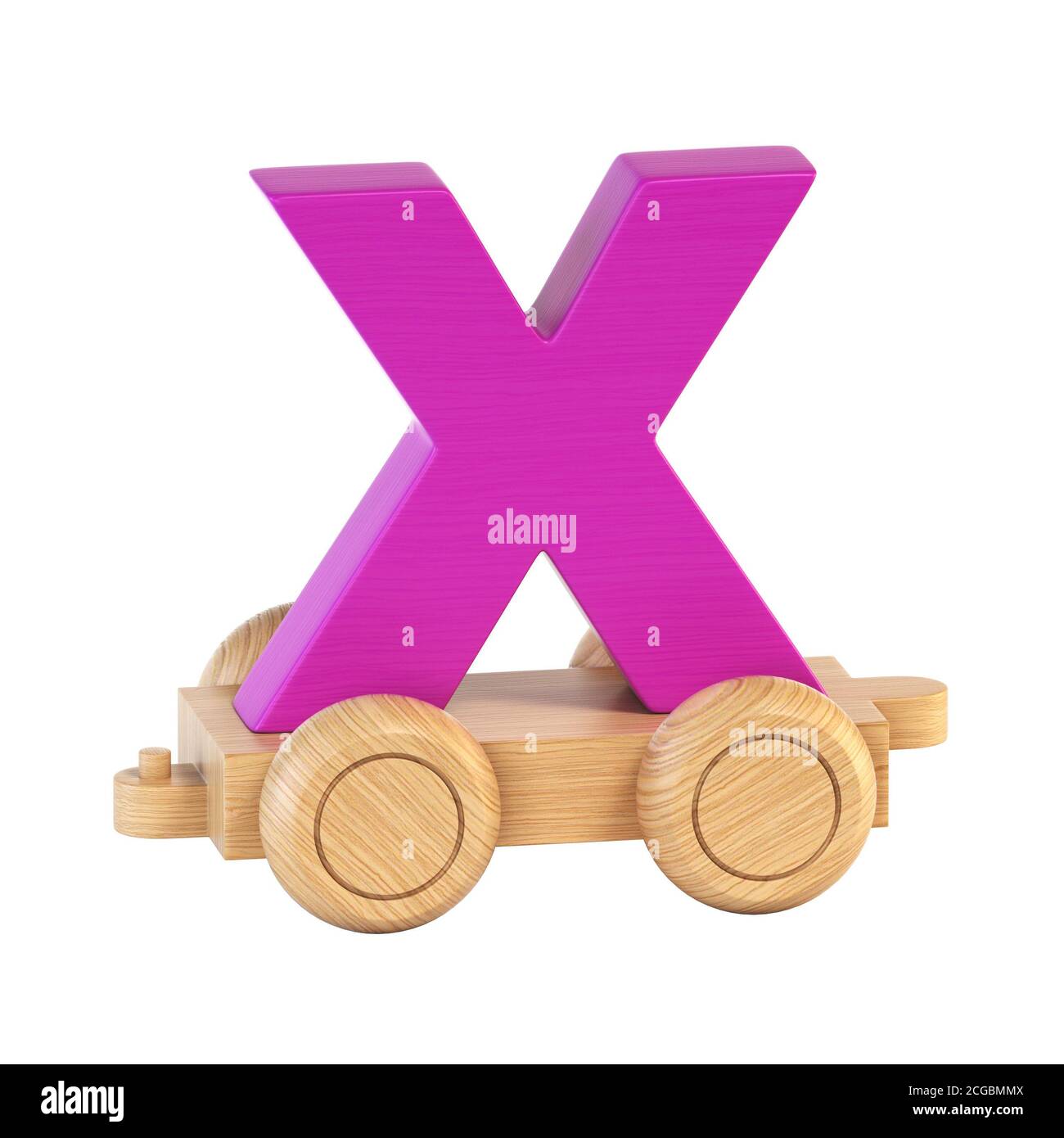 Train font on wheels 3d rendering letter X Stock Photo - Alamy