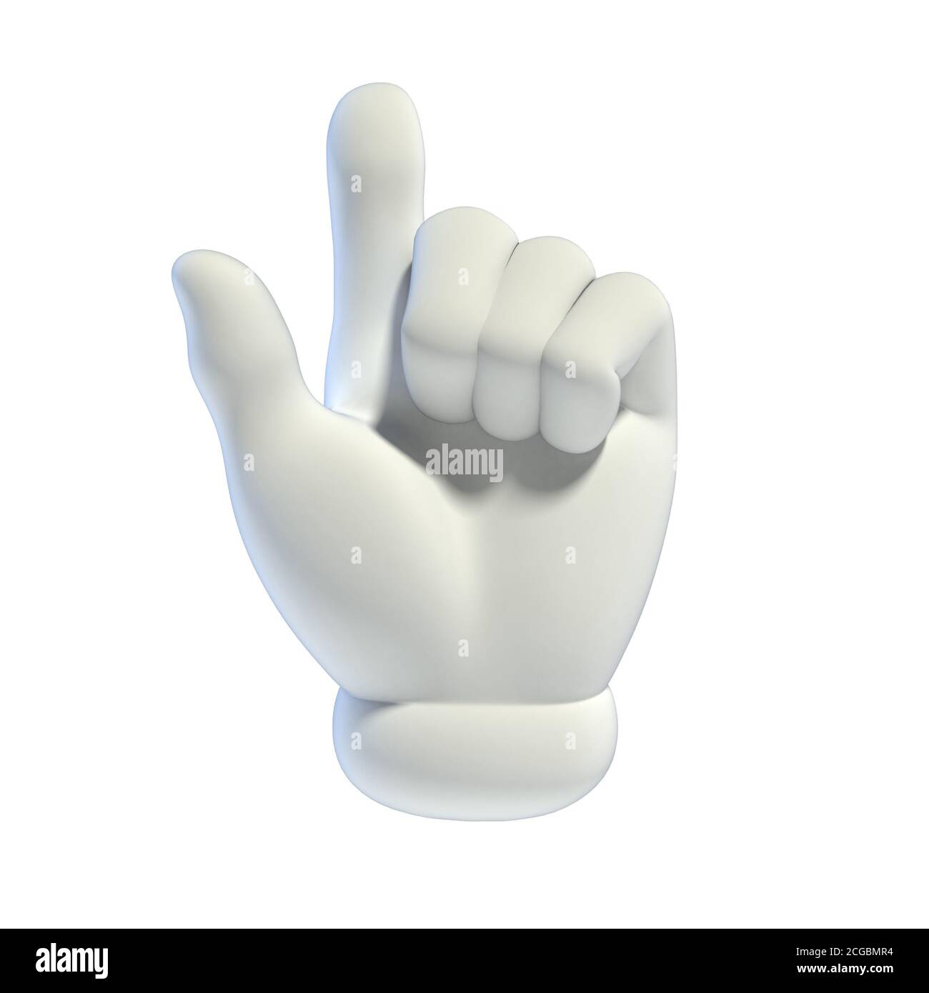 Cartoon hands set - number 1 (one) fan hand glove with finger raised 3d ...