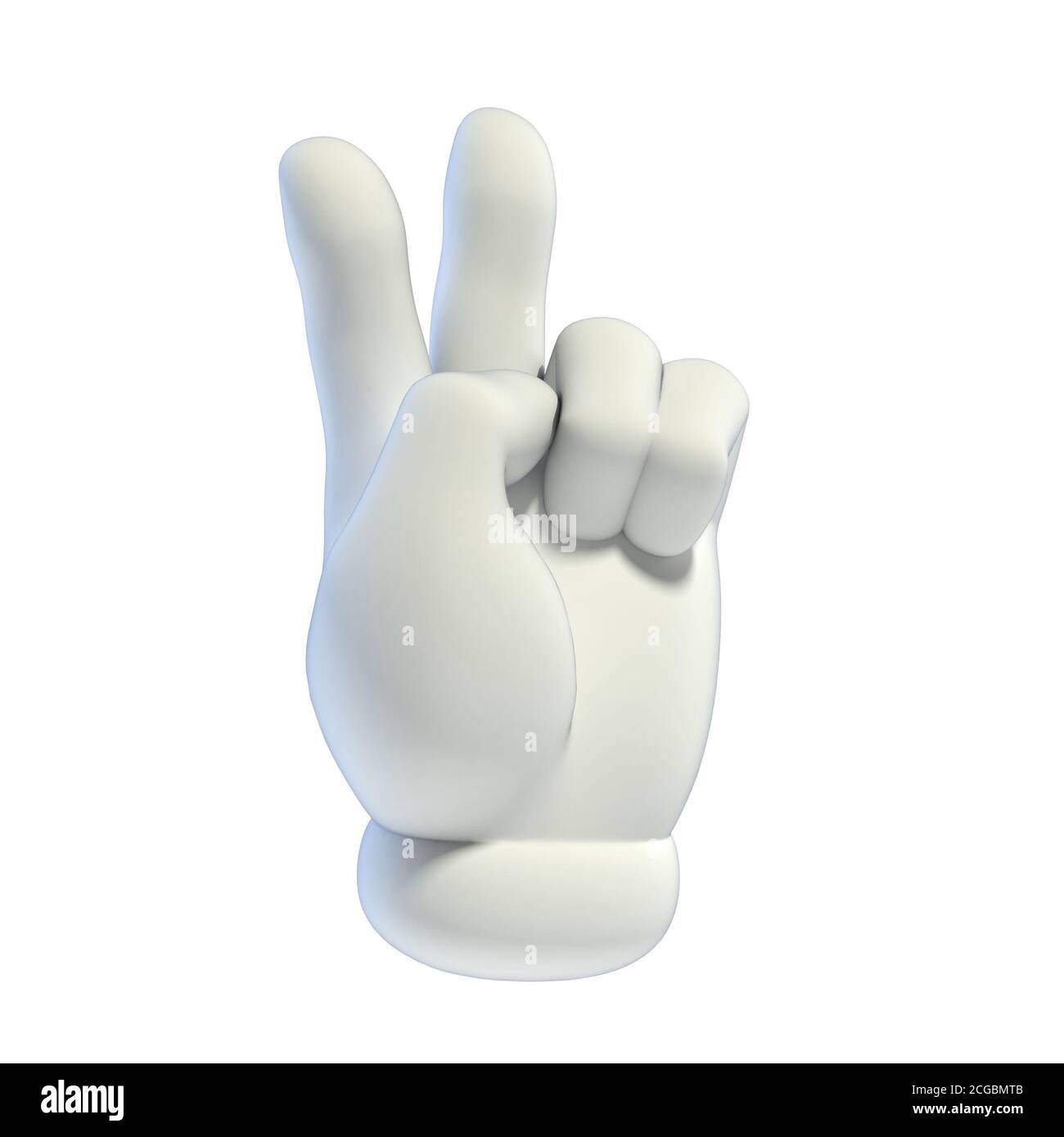 Cartoon hands set - victory hand gesture 3d rendering Stock Photo - Alamy
