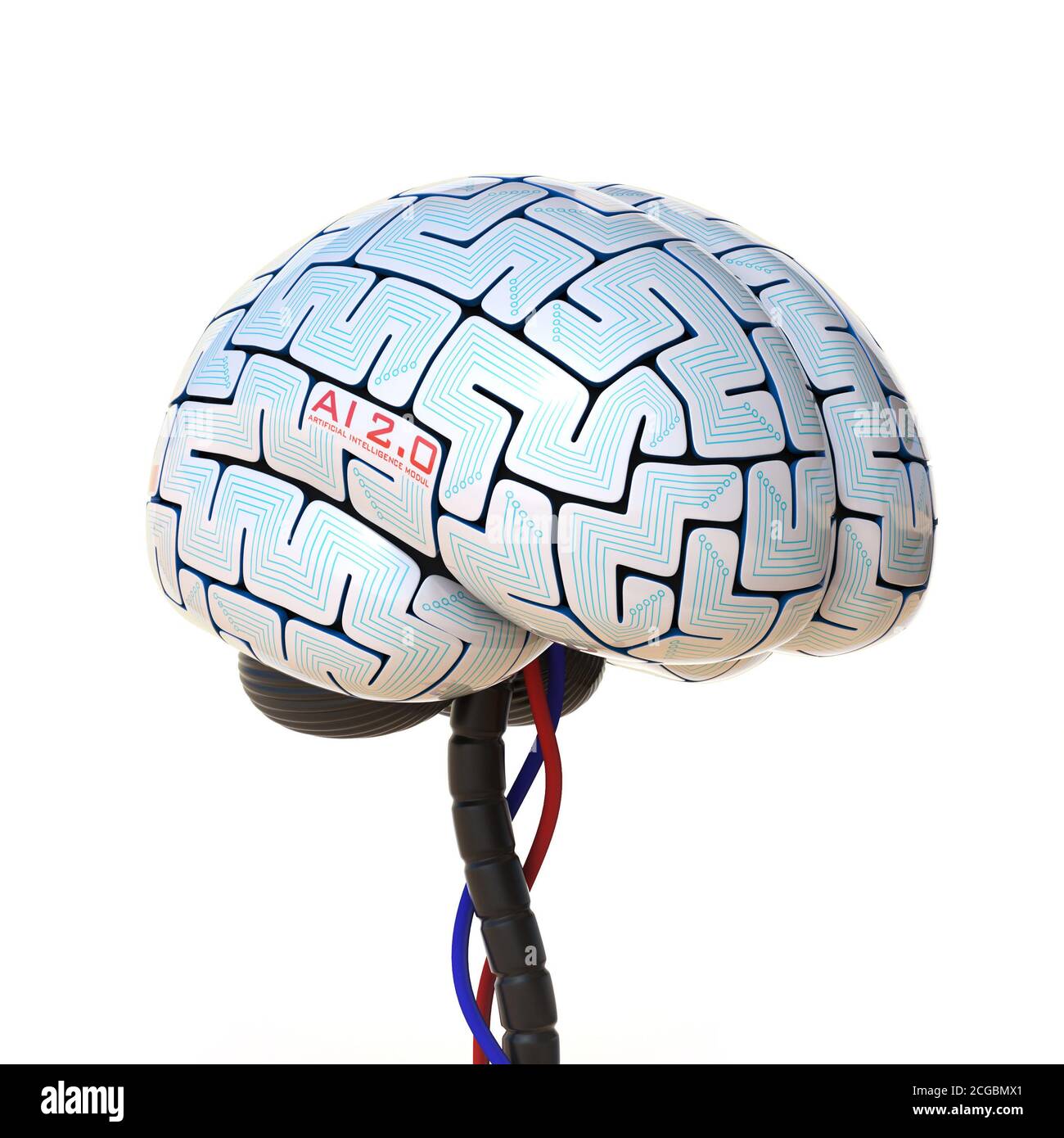 Artificial intelligence concept, bionic brain, robot brain 3d rendering ...